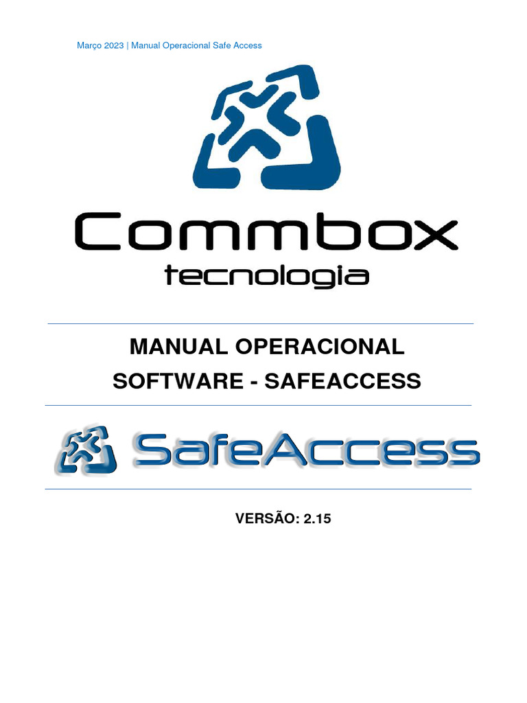 Manual Operacional Safe Access 2.15 | PDF | Câmera | Microsoft Access