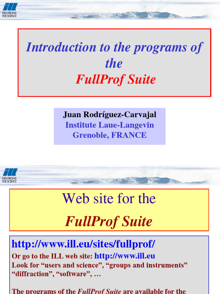 Introduction To Fullprof Suite Jrc Pdf X Ray Crystallography