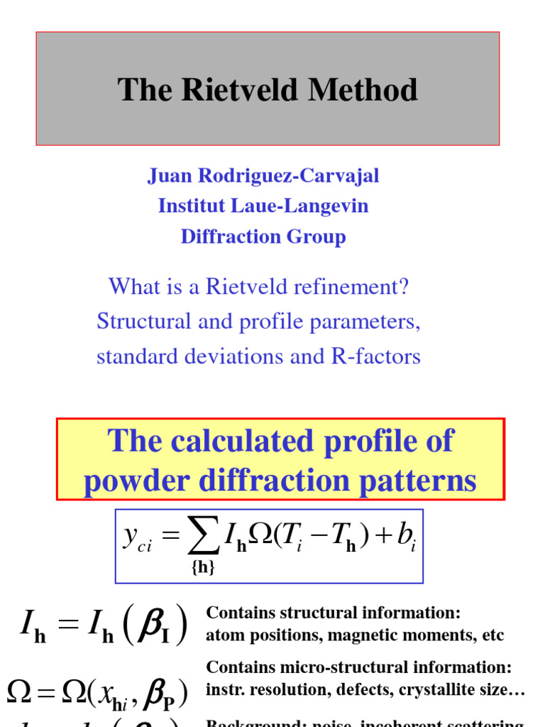 The Rietveld Method JRC | PDF