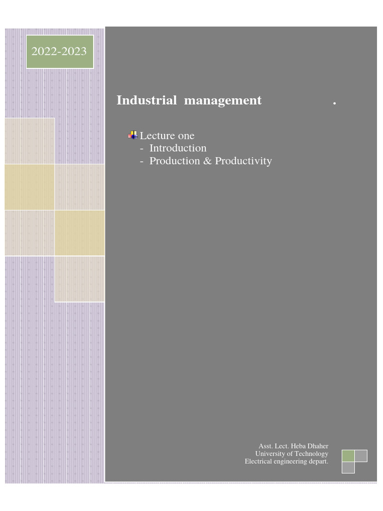 Lecture One | PDF | Factors Of Production | Labour Economics