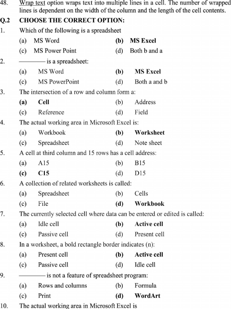11th Computer Chapter 10 Mcqs | PDF