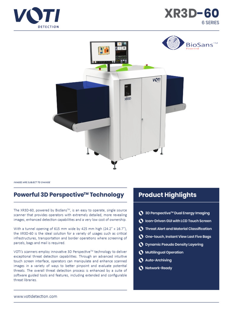 VOTI XR3D-60 X-Ray Scanner Overview | PDF | Image Scanner | Touchscreen