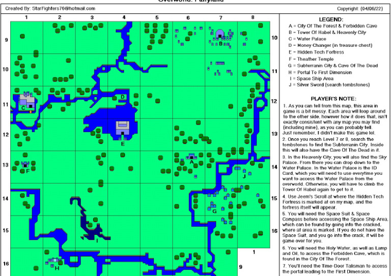 Super Hydlide Maphtrought General Map | PDF