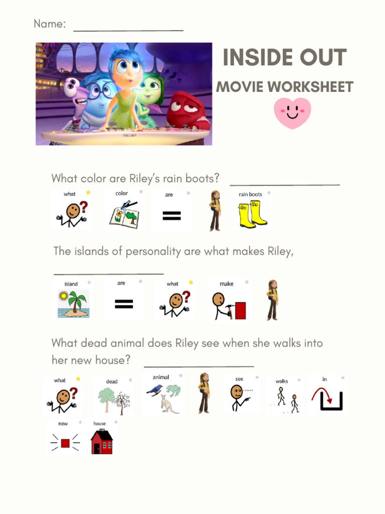 Inside Out: Movie Worksheet | PDF