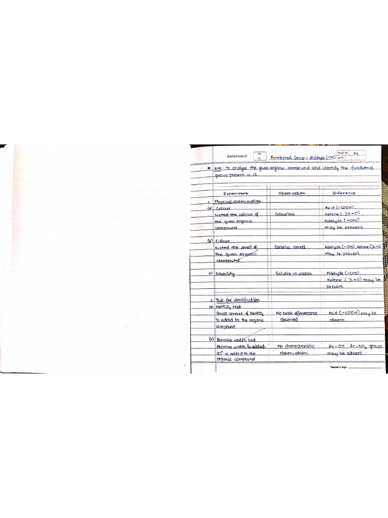 Expt.11, Functional Group - CHO | PDF
