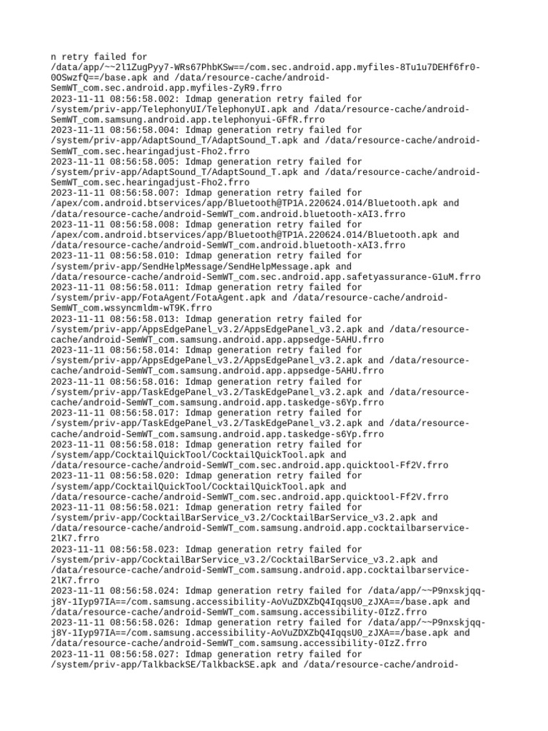 Samsung Idmap Generation Failures | PDF | Mobile App | Android (Operating System)