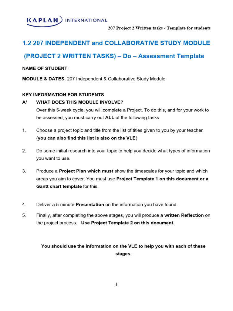 Project 2 Assessment Template Guide | PDF | International Student | Communication