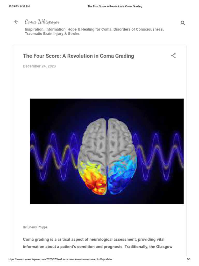 The Four Score: A Revolution in Coma Grading | PDF