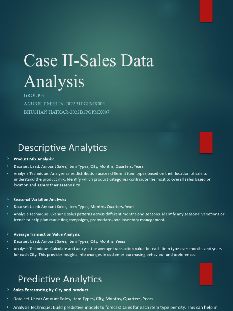 Group6-Case 2 | PDF | Analytics | Seasonality