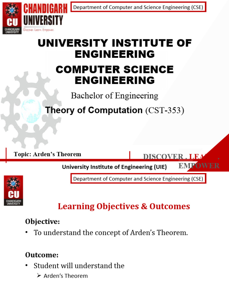Ch-3 Ardens Theorem | PDF | Automata Theory | Logic