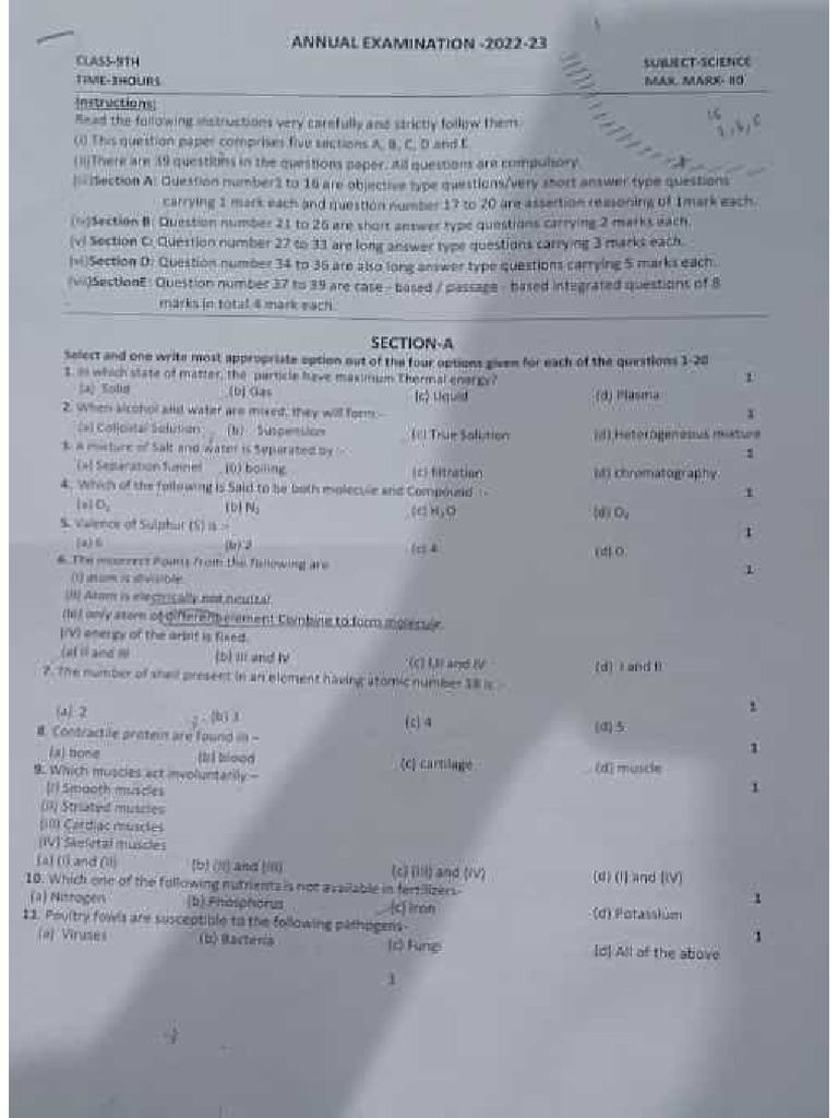 Class 9 Science Questions | PDF