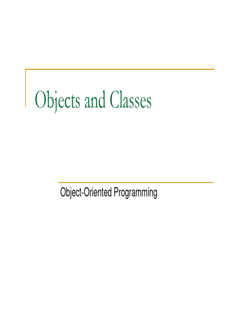 03 Objects N Classes | PDF