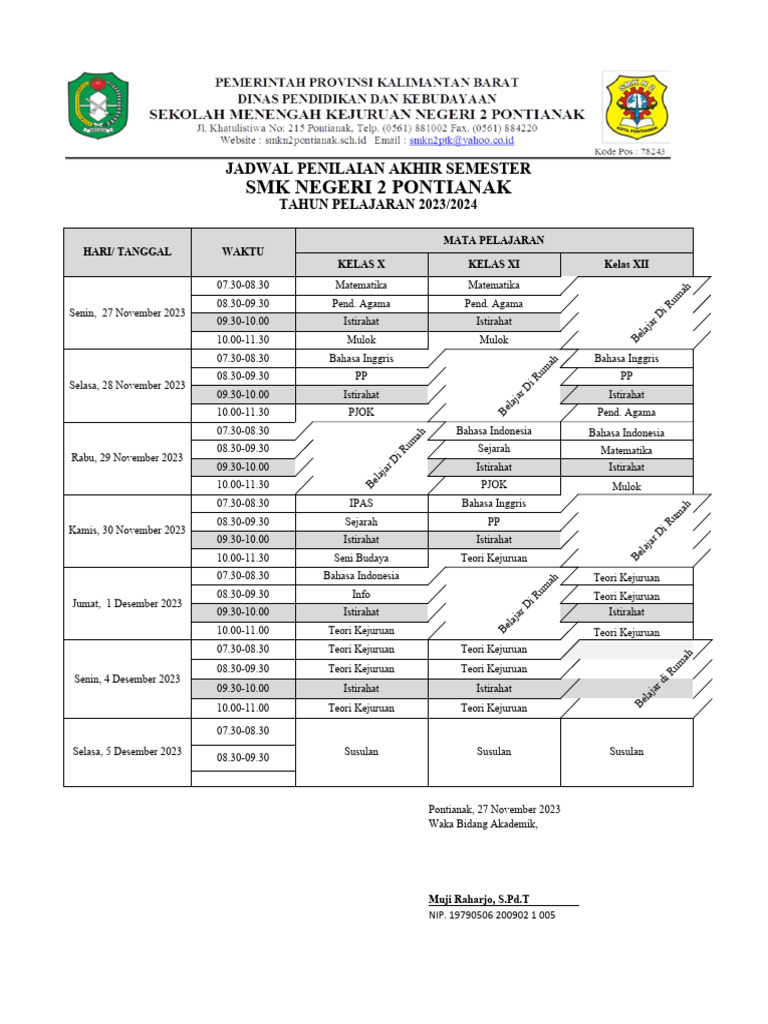 Jadwal UAS Ganjil | PDF