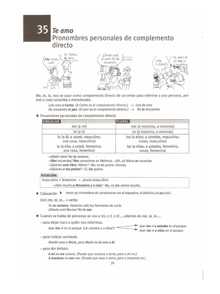 Complemento Directo OD | PDF | Gramática | Morfología Lingüística
