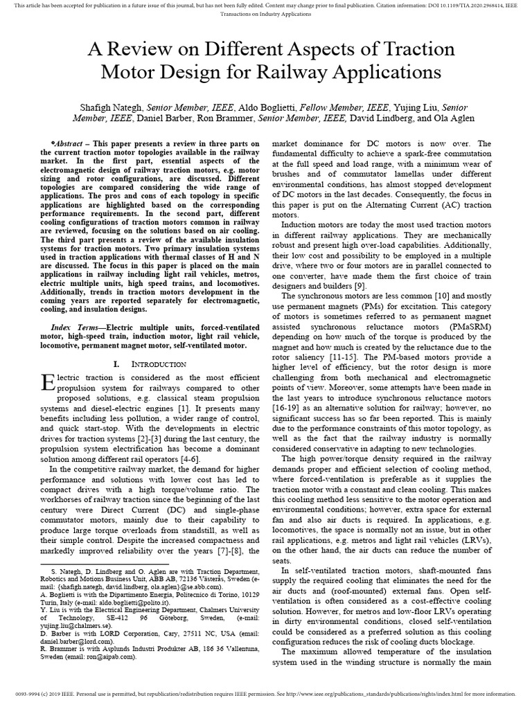 Railway Traction Motor Designs | PDF | Electric Motor | Rail Transport