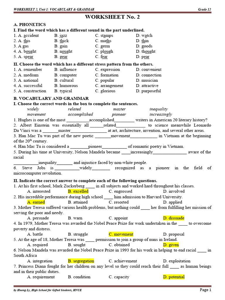 Unit 1, S, Worksheet 2, SENT | Download Free PDF | O. Henry