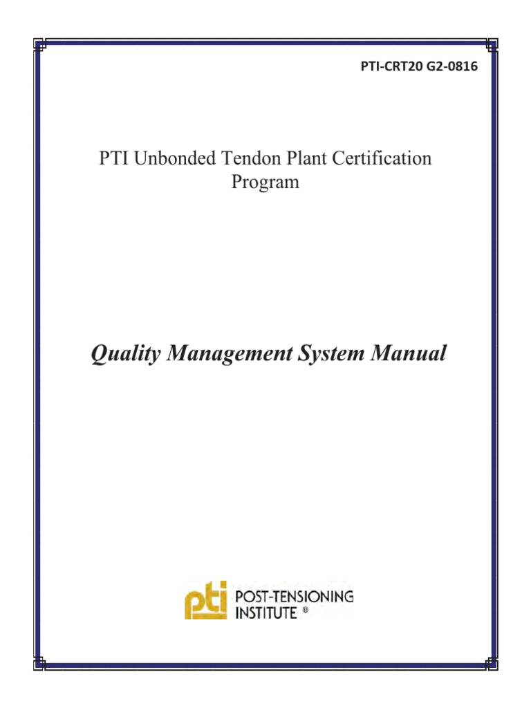 Quality Manual For PT Works | PDF