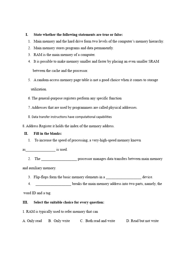 Practice 1 | PDF | Computer Data Storage | Random Access Memory