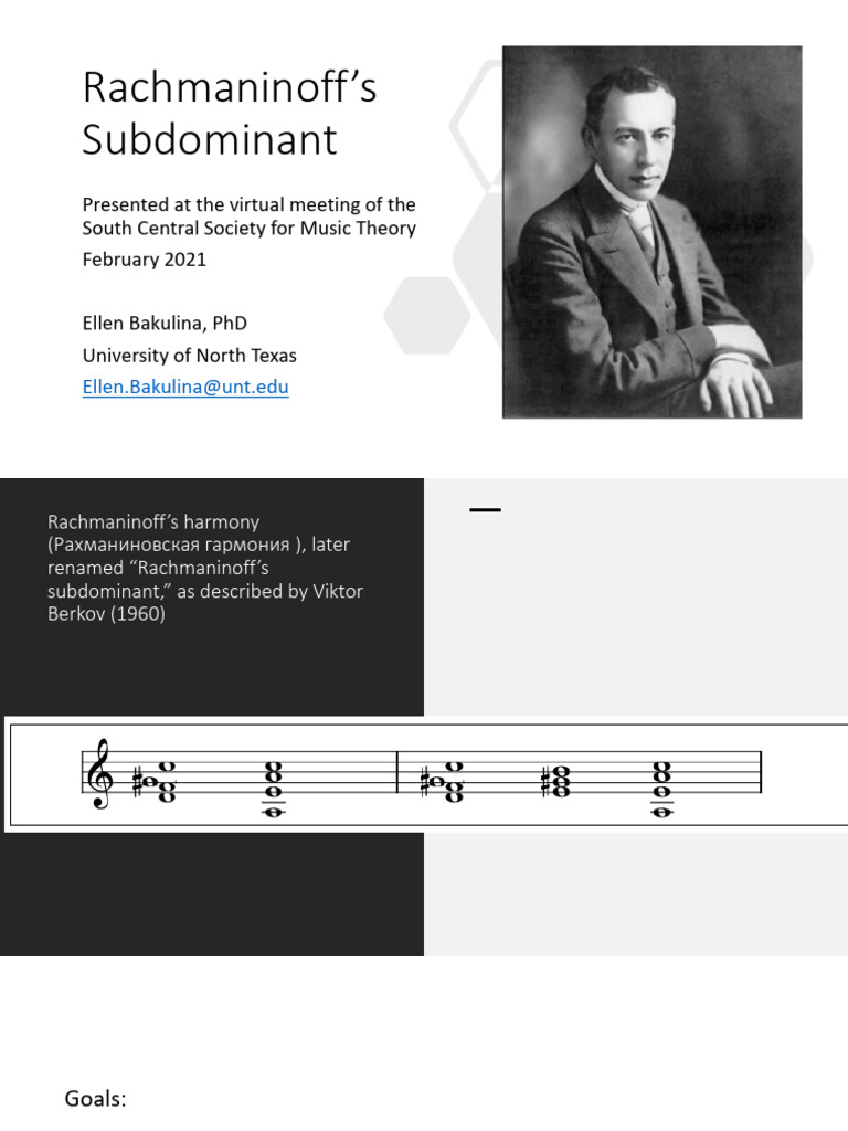 Rachmaninoff's Subdominant Harmony Analysis | PDF | Chord (Music) | Harmony