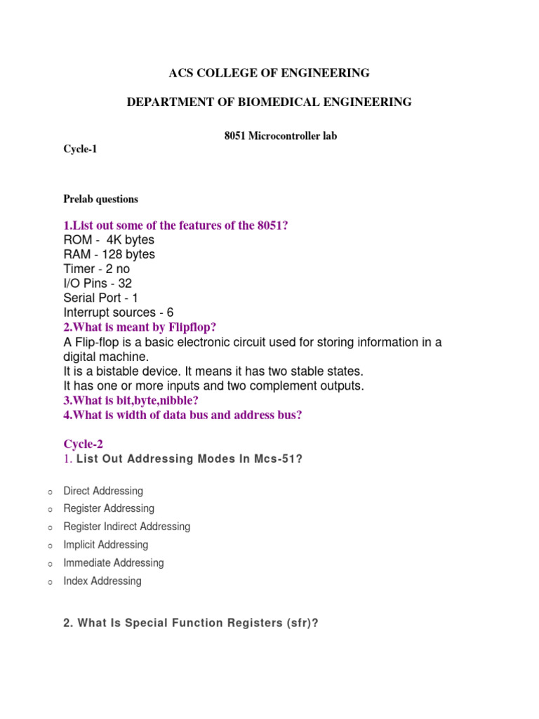 8051 Microcontroller Questions | Download Free PDF | Microcontroller ... 8051 Microcontroller Questions | Download Free PDF | Microcontroller ...