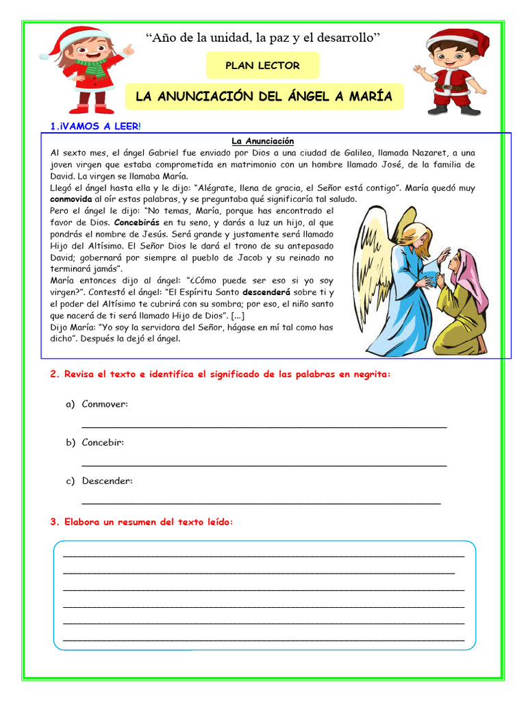 Actividades sobre la Anunciación para Niños | PDF | María, madre de Jesús