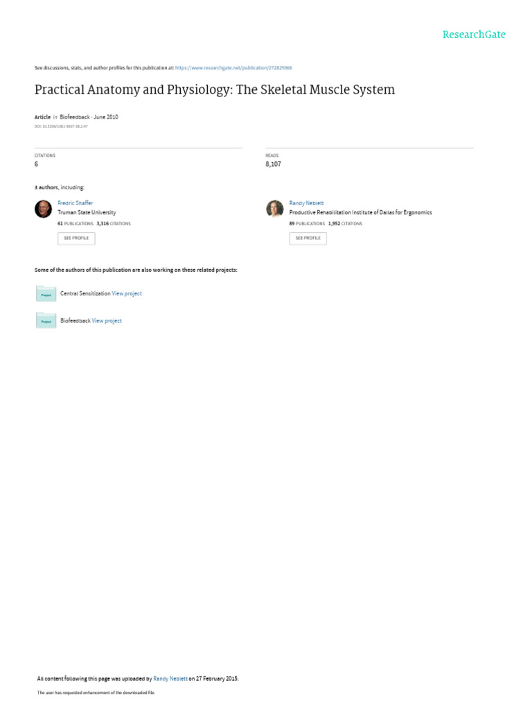 Practical Anatomy and Physiology: The Skeletal Muscle System | PDF | Skeletal Muscle ...