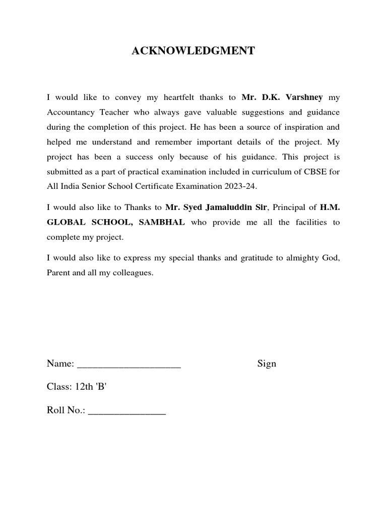 Acknowledgment | PDF