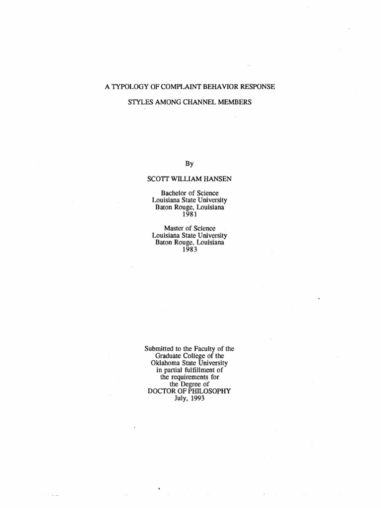 Complaint Behavior Response Styles Among Members | PDF | Marketing ... Complaint Behavior Response Styles Among Members | PDF | Marketing ...