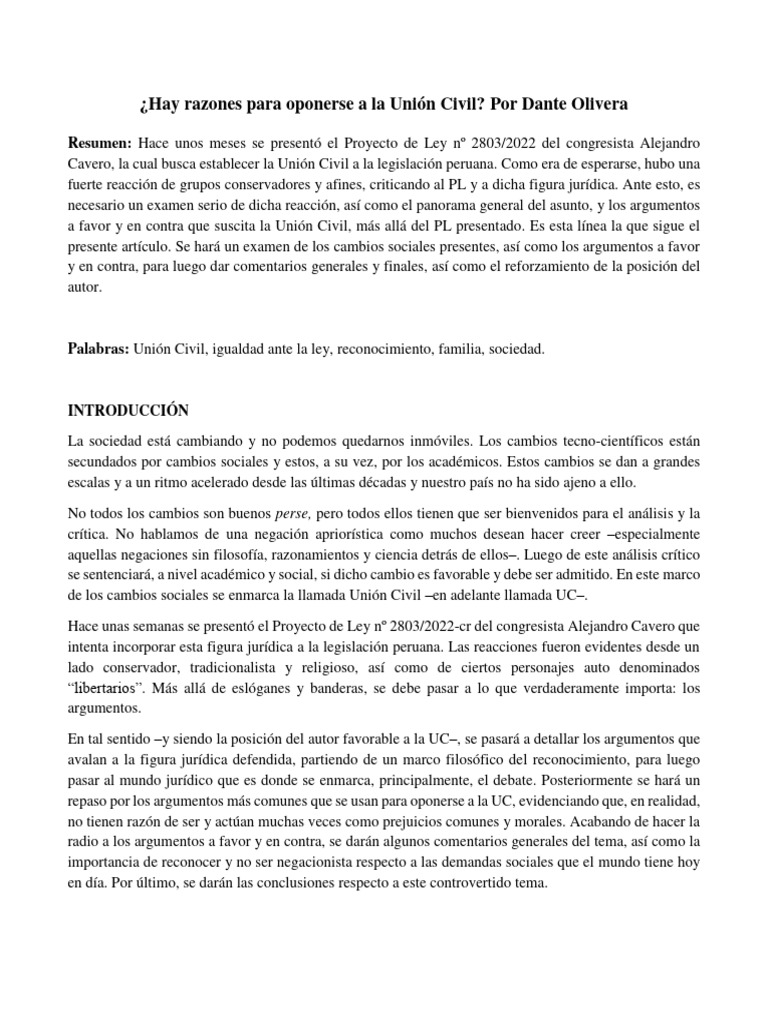 ¿Hay Razones para Oponerse A La Unión Civil? | PDF ¿Hay Razones para Oponerse A La Unión Civil? | PDF