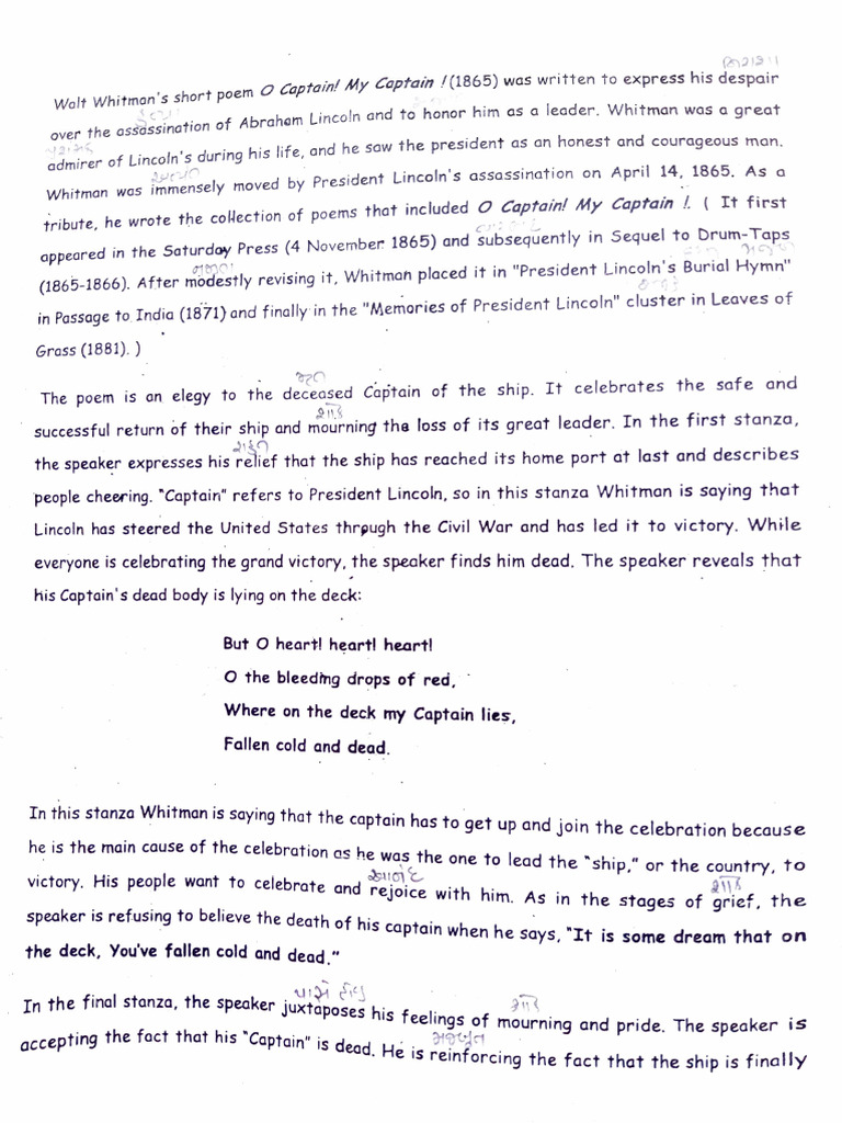 O Captain!my Captain | PDF