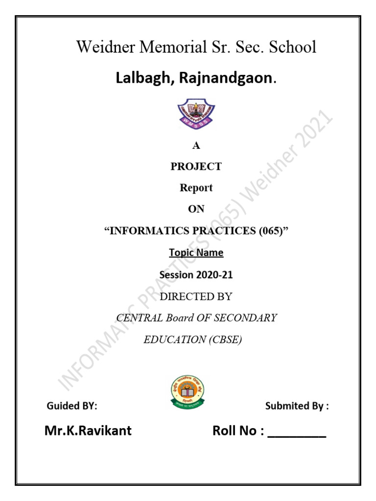 Ip Project Cover | PDF