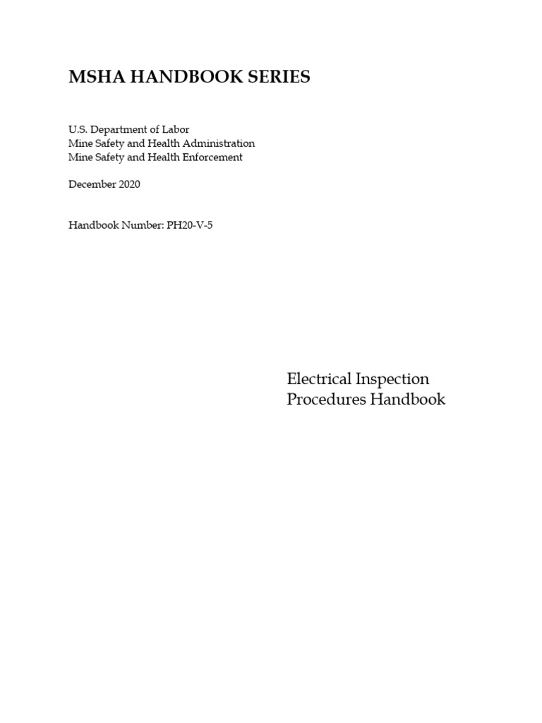 MSHA Electrical Inspection Procedures | PDF | Resistor | Transformer
