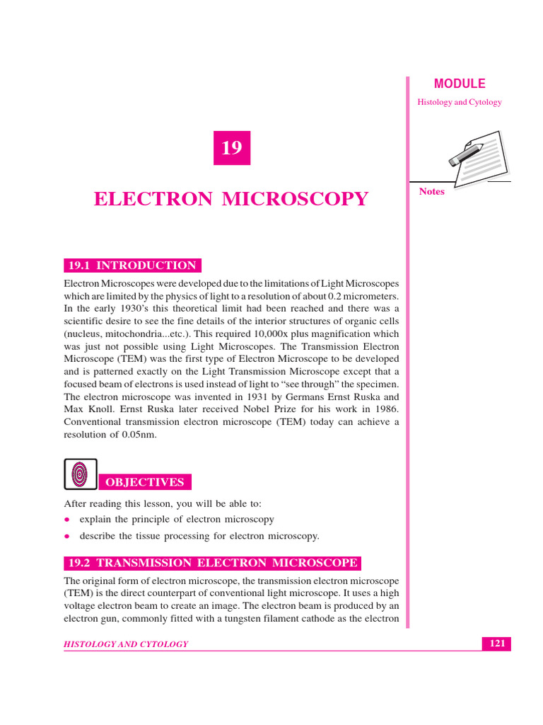 Unit2 TEM SEMLesson 19 | Download Free PDF | Microscope | Electron Microscope