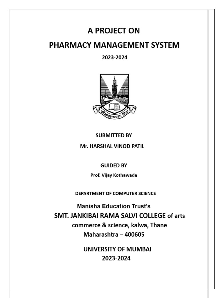 Pharmacy Management System Harshal00000 | PDF | Python (Programming ...