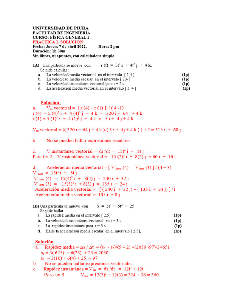 F1 2022I Pr1Solución | PDF | Aceleración | Velocidad