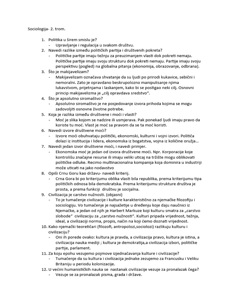 Sociologija 2 | PDF