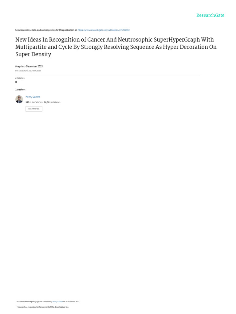 New Ideas in Recognition of Cancer and Neutrosophic SuperHyperGraph With Multipartite and Cycle ...