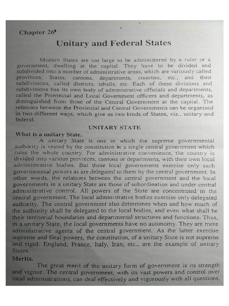 6 CH 26 Unitary and Federal States | PDF