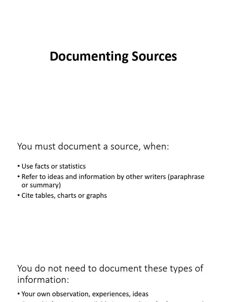 Documenting Sources | PDF | Apa Style | Citation