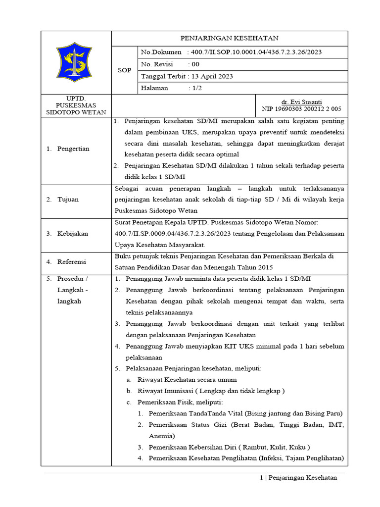 Sop Penjaringan SDMI Fix | PDF | Sains & Matematika