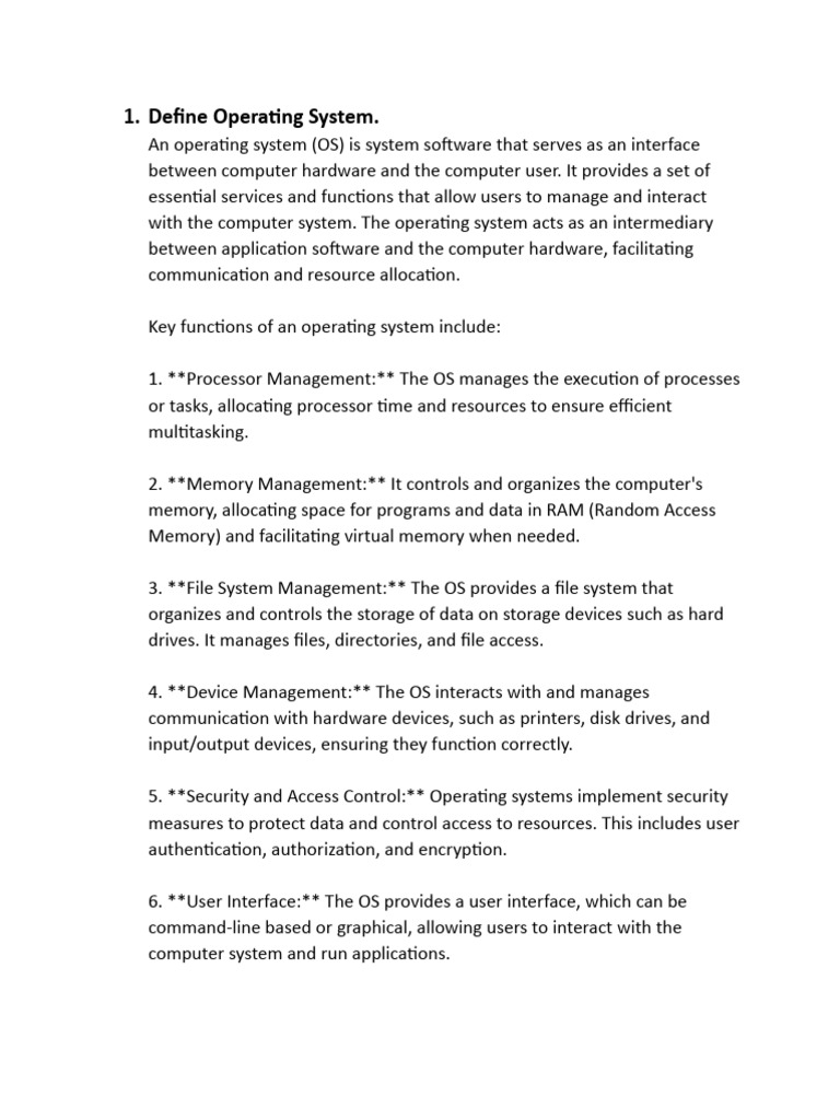 Define Operating System | PDF | Process (Computing) | Operating System Define Operating System | PDF | Process (Computing) | Operating System