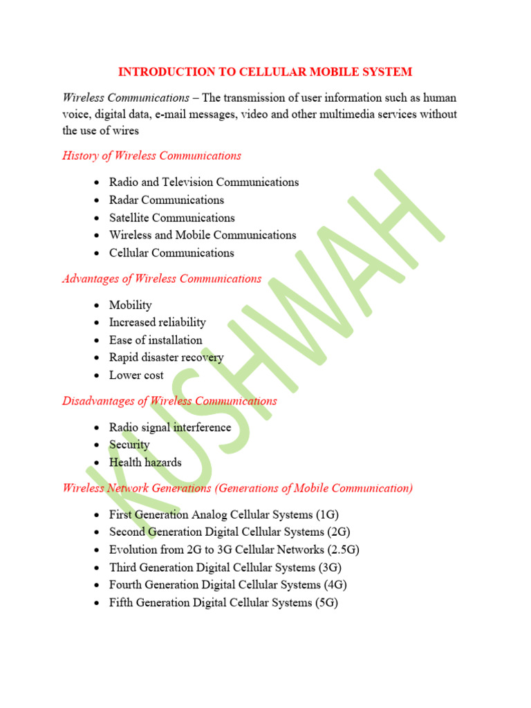 Introduction to Cellular Mobile System | PDF | Cellular Network ...