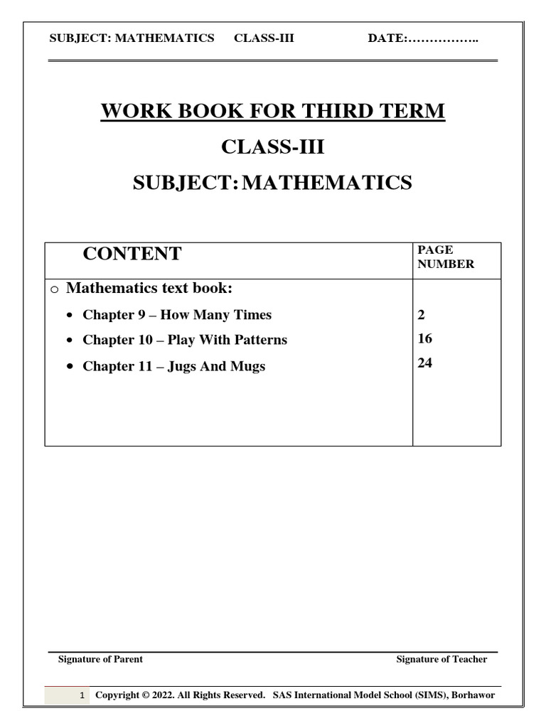 Class-3-3rd Term-Maths | PDF | All Rights Reserved | Social Information ...
