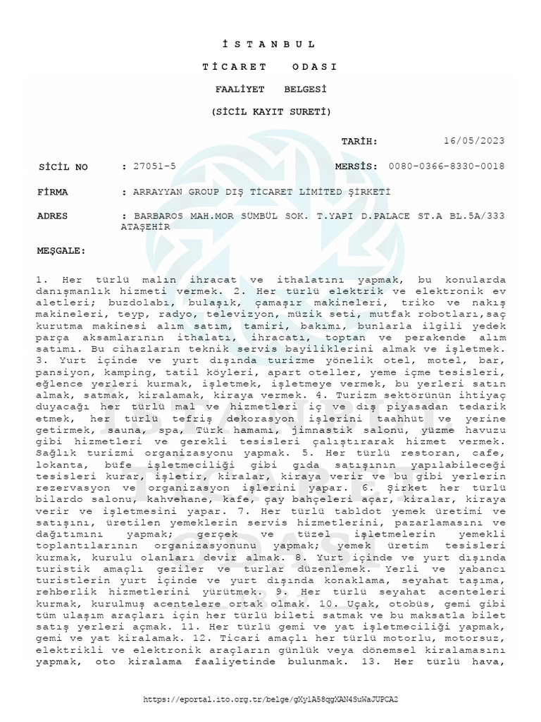 Faaliyet Belgesi | PDF