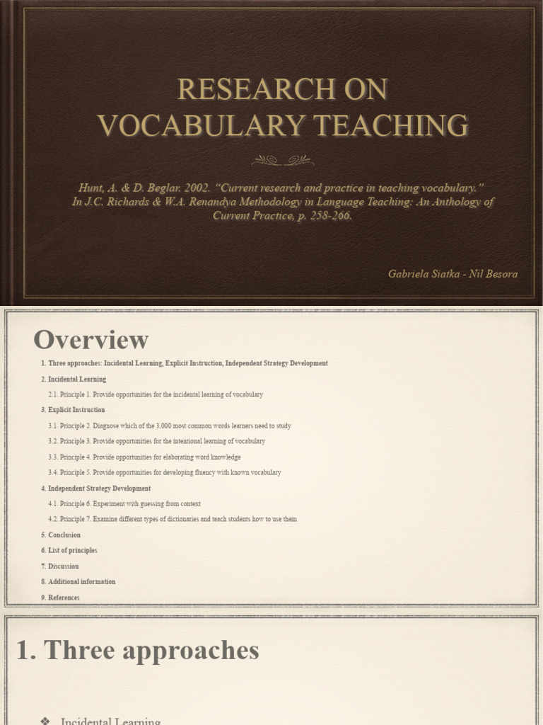 Research On Vocabulary Teaching | PDF | Vocabulary | Second Language