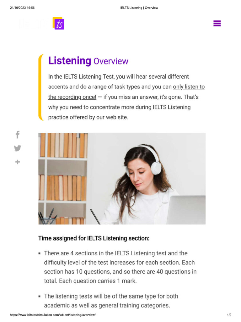 IELTS Listening - Overview | PDF