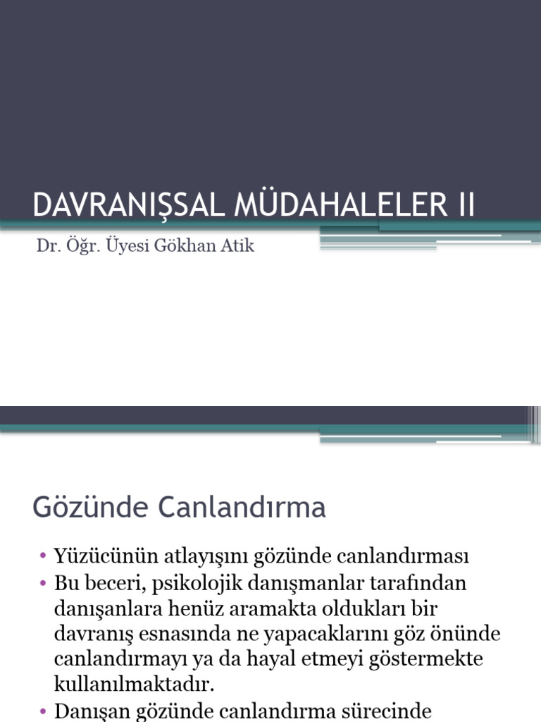 Bolum 9 Davranissal Mudahaleler II | PDF