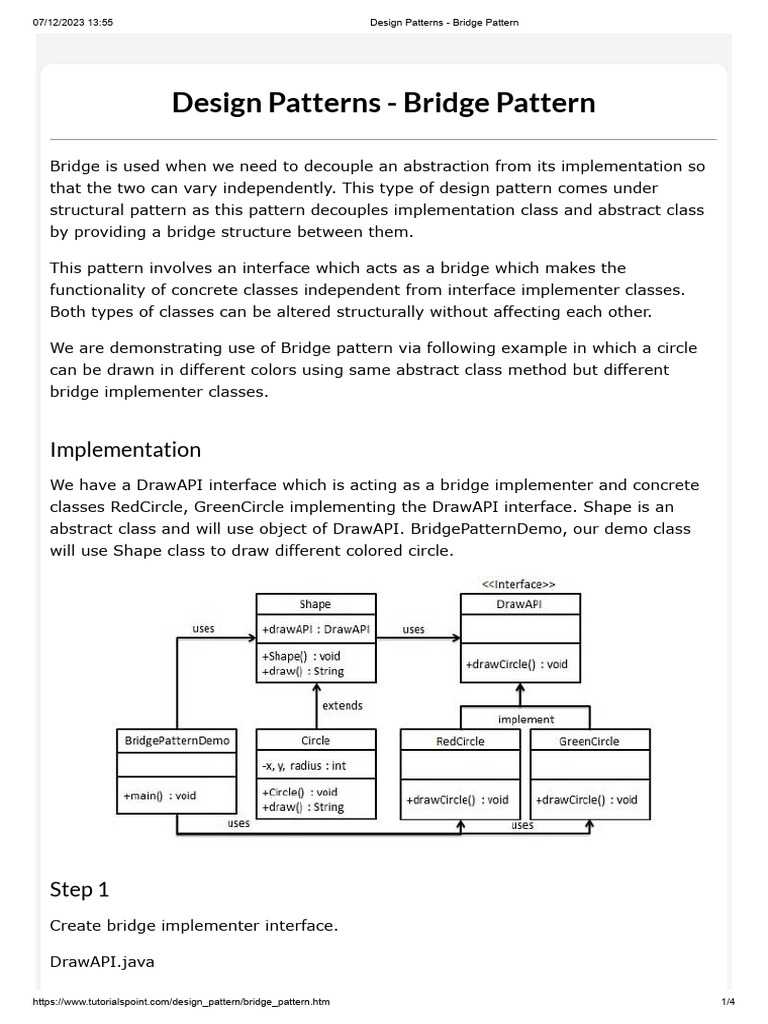 Design Patterns - Bridge Pattern | Download Free PDF | Class (Computer ... Design Patterns - Bridge Pattern | Download Free PDF | Class (Computer ...