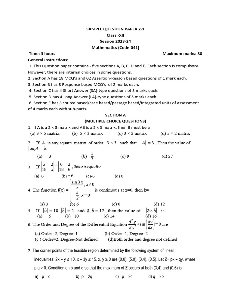 SQP 2-1 | PDF | Mathematical Analysis | Mathematics