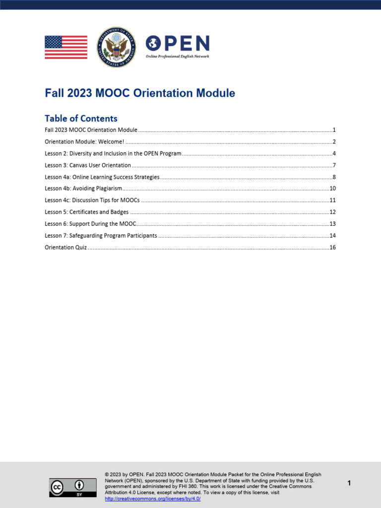 Career Development Mooc Orientation Module Downloadable Packet 2023